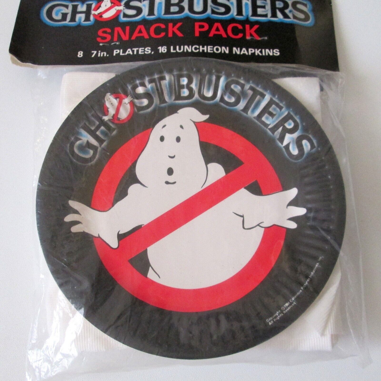 CA Reed Ghostbusters Snack Pack Plates & Napkins New Old Stock 1984 ...