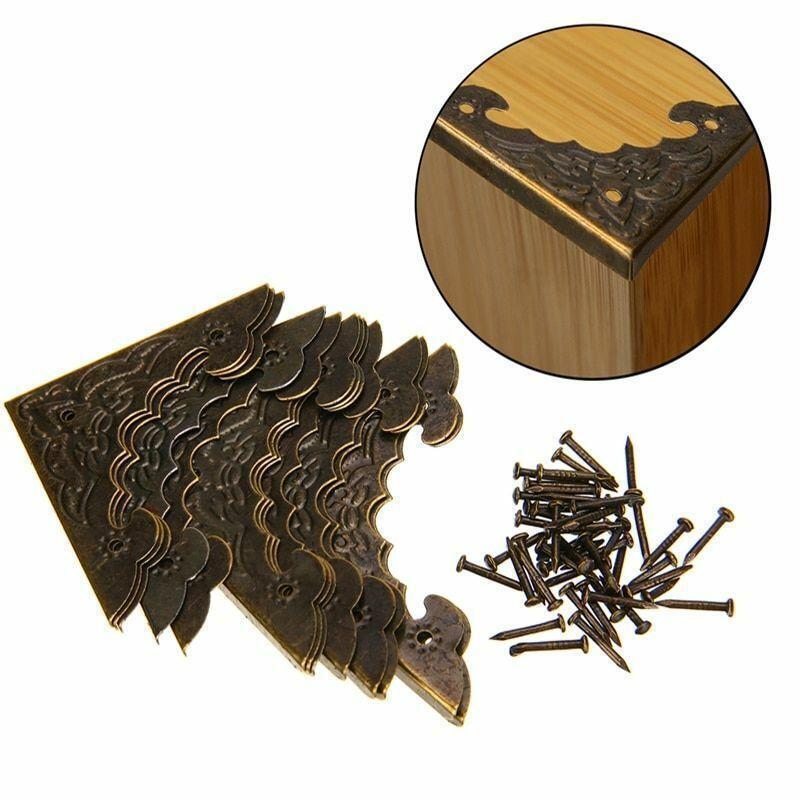 Antique Jewelry Box Corner Foot Wooden Case Corner Protector Bronze ...