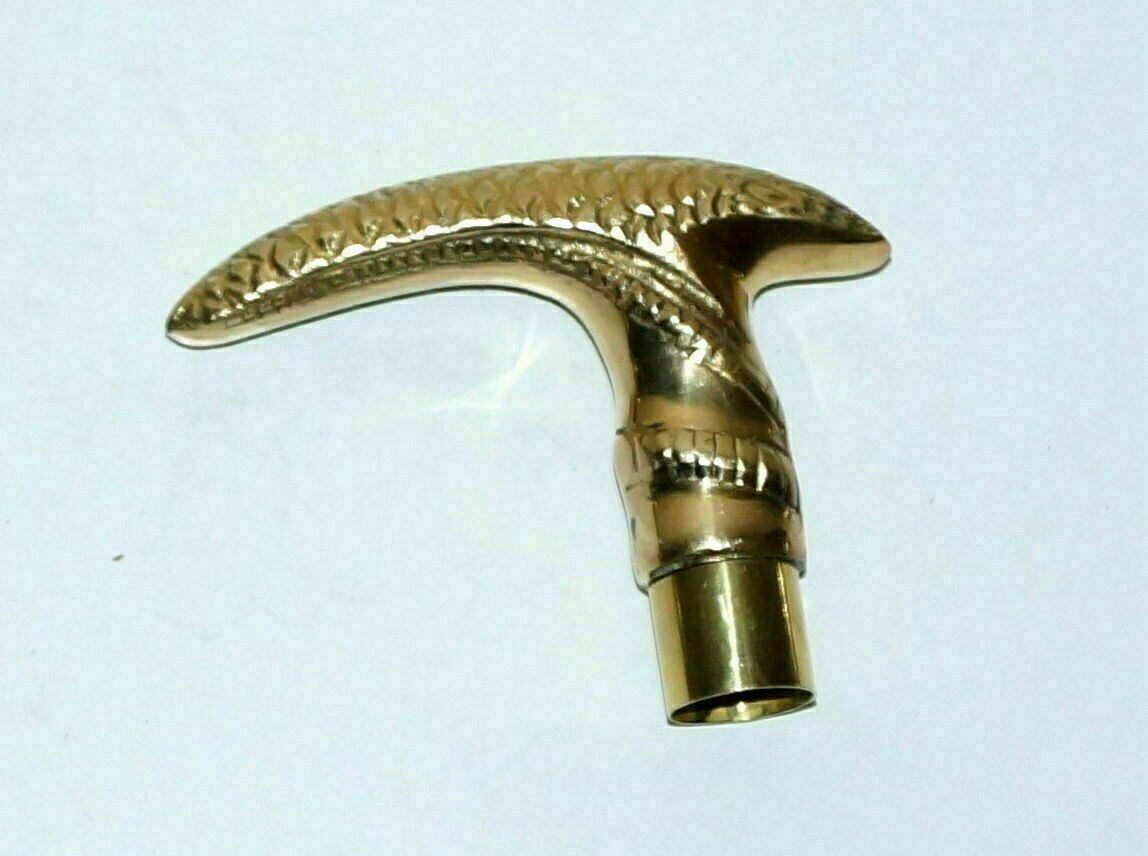 Solid Brass Designer Snake Head Handle Beautiful For Walking Stick Cane ...