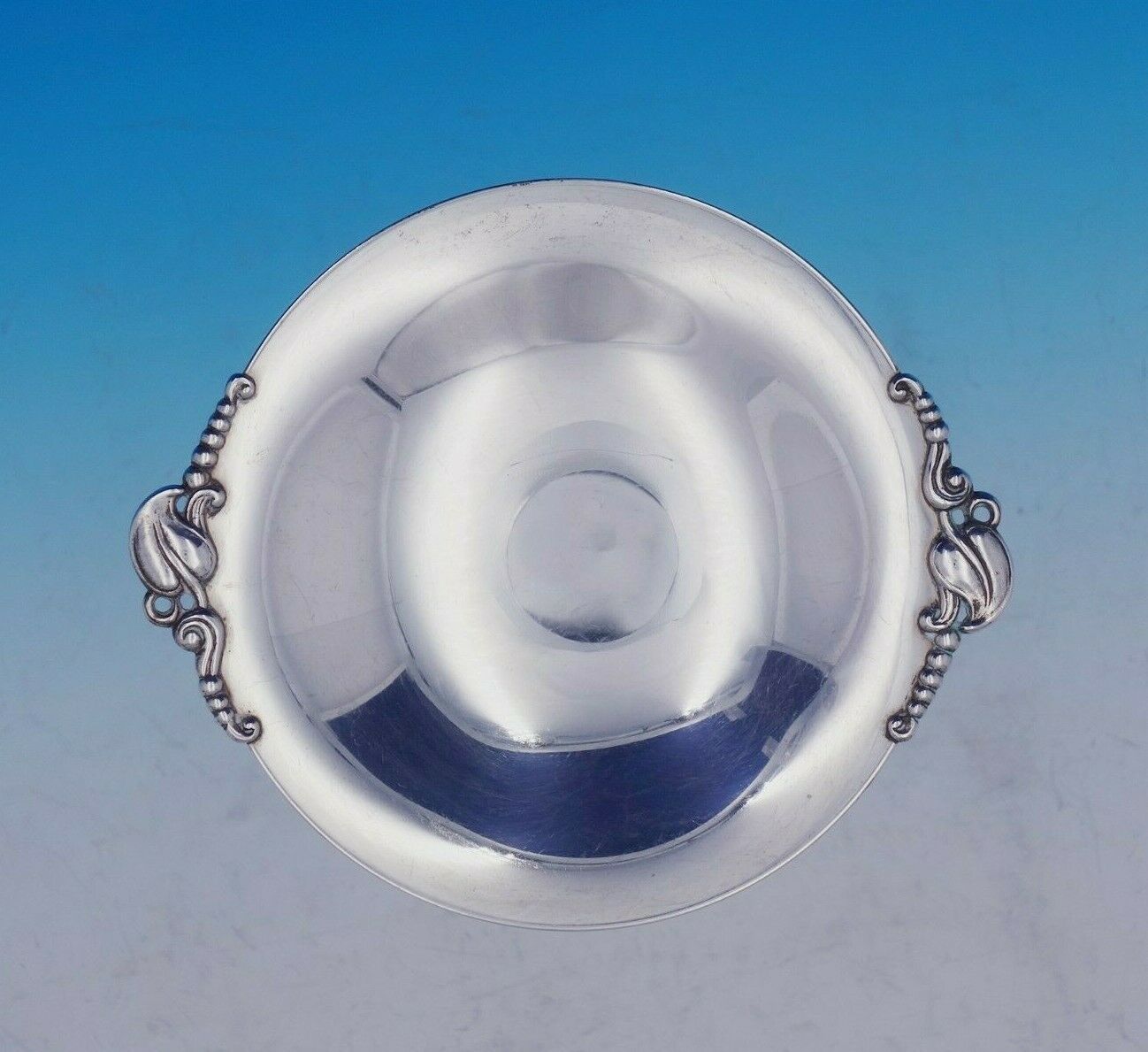 Quaker Silver Co Sterling Silver Compote w/ Leaf Beads Mid-Century ...