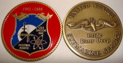USS SNOOK SSN-592 SUBMARINE SERVICE NAVY CHALLENGE COIN - Current ...