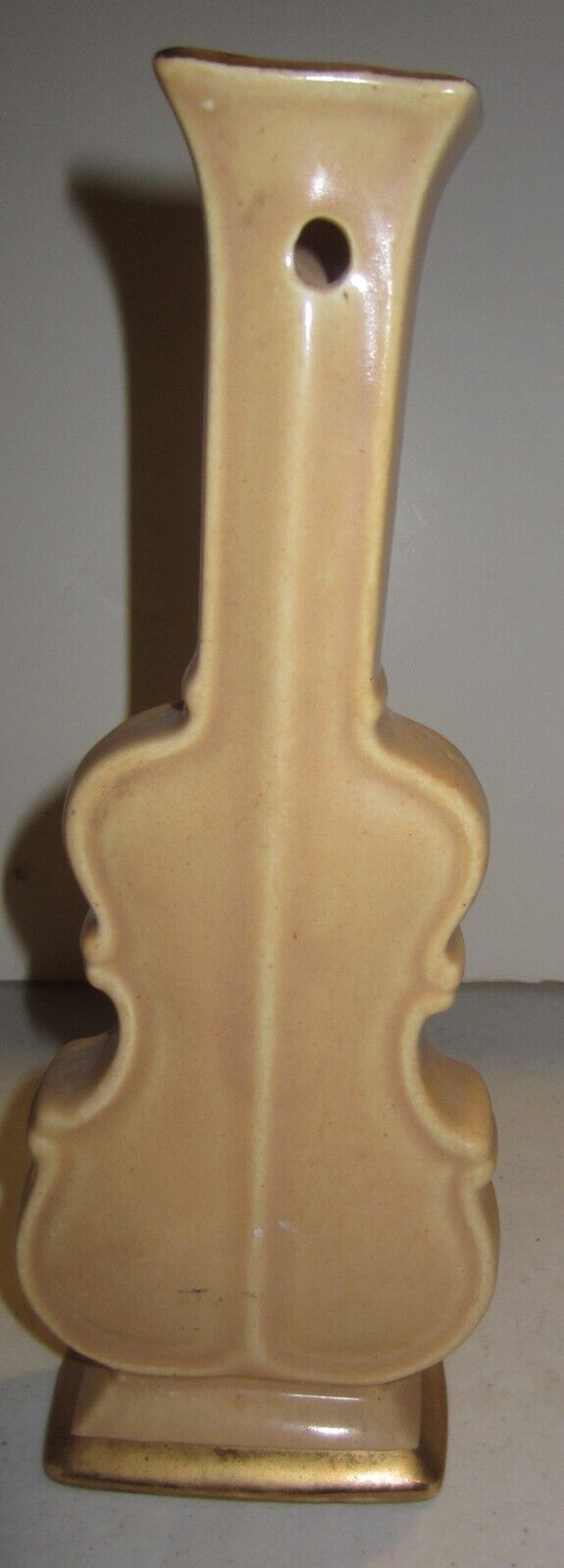 Goldra E. Palestine Ohio Gilt Gold Violin Wall Pocket - Vases