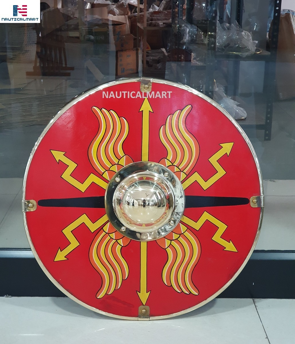 NauticalMart Wooden Round Viking Shield Legacy Battle Shield - Armor ...