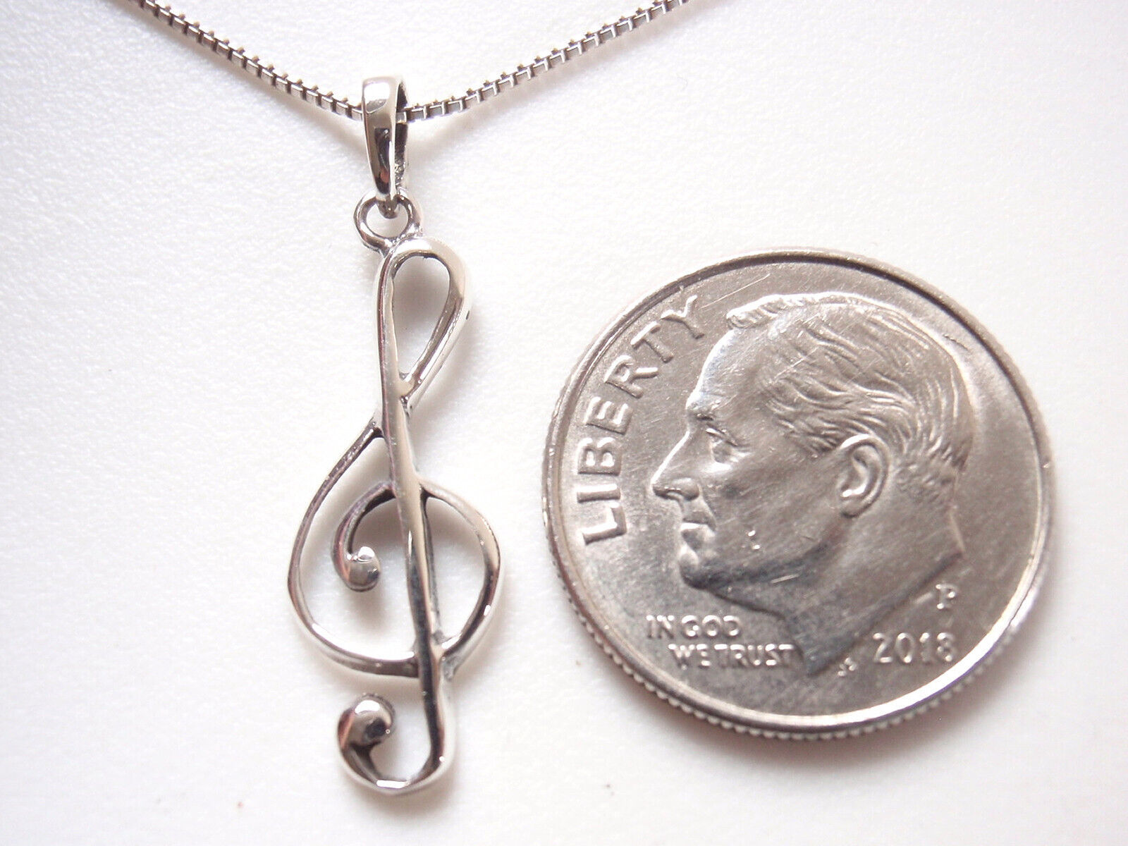 Small Treble Clef 925 Sterling Silver Necklace compose music song ...