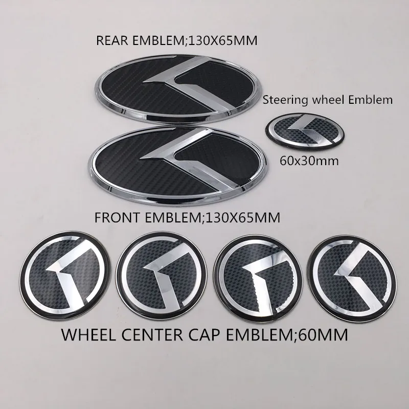 Black Carbon Fiber K Flight Logo Sticker Set Hood Trunk Wheel Cap Horn ...