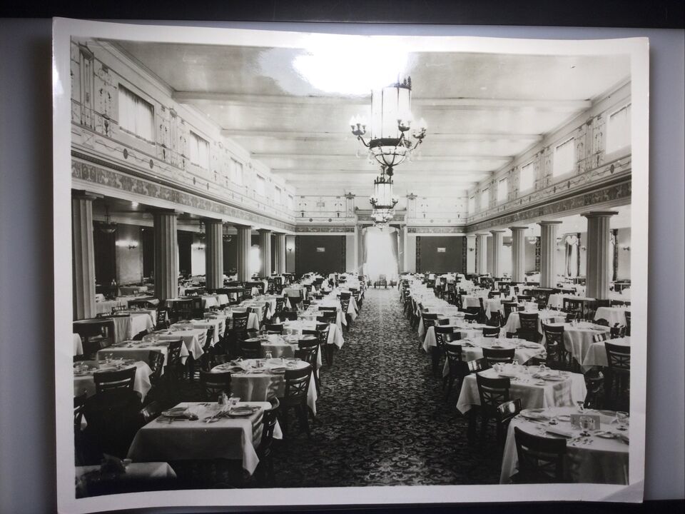 Interior Banquet Hall Vintage Photo Photograph - Photographs