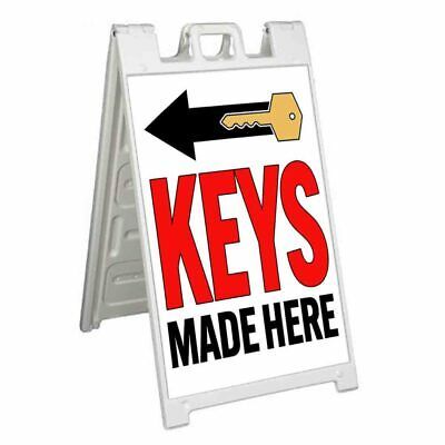 KEYS MADE HERE LEFT ARROW Signicade 24x36 Aframe Sidewalk Sign Banner ...