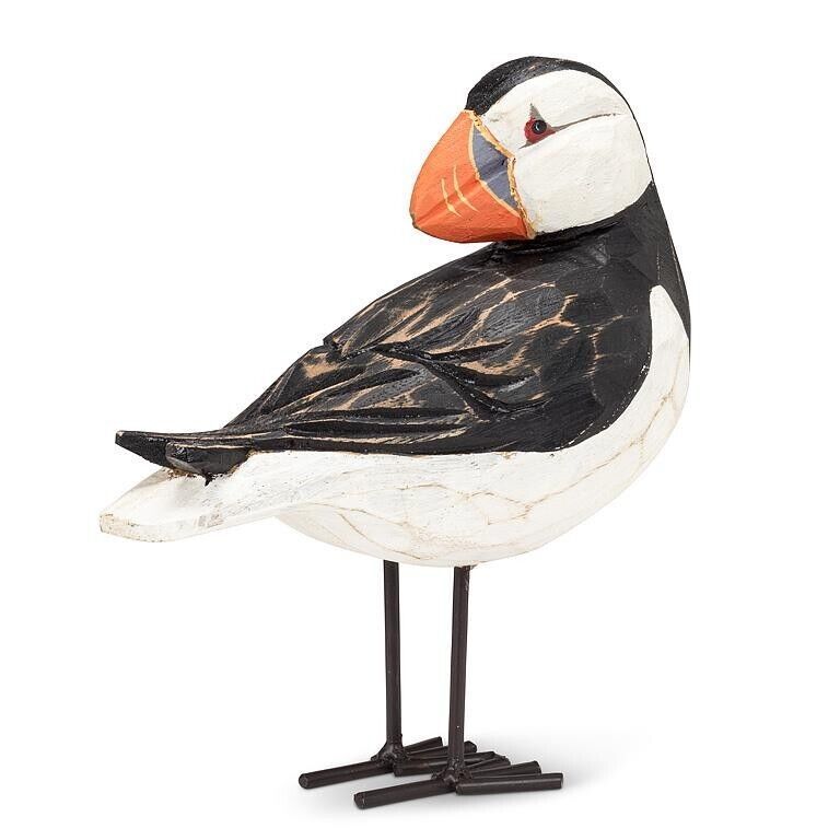 Carved Puffin Bird Statue Weathered Wood and 50 similar items
