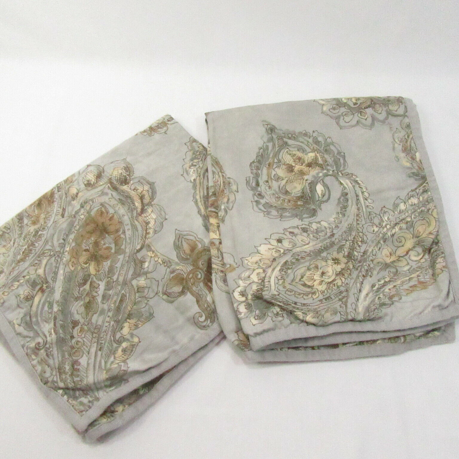 Chaps Cold Spring Paisley Gray Multi 3-PC Standard Shams with Queen Bed ...