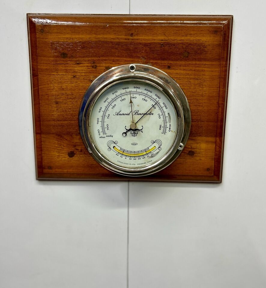 Silvery Shiny Metal Original Utsuki Keiki Ship Aneroid Barometer - Made ...