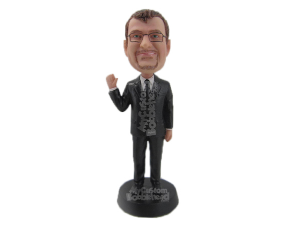 Custom Bobblehead Wedding Groomsman Waving Hello And Wearing A Formal ...