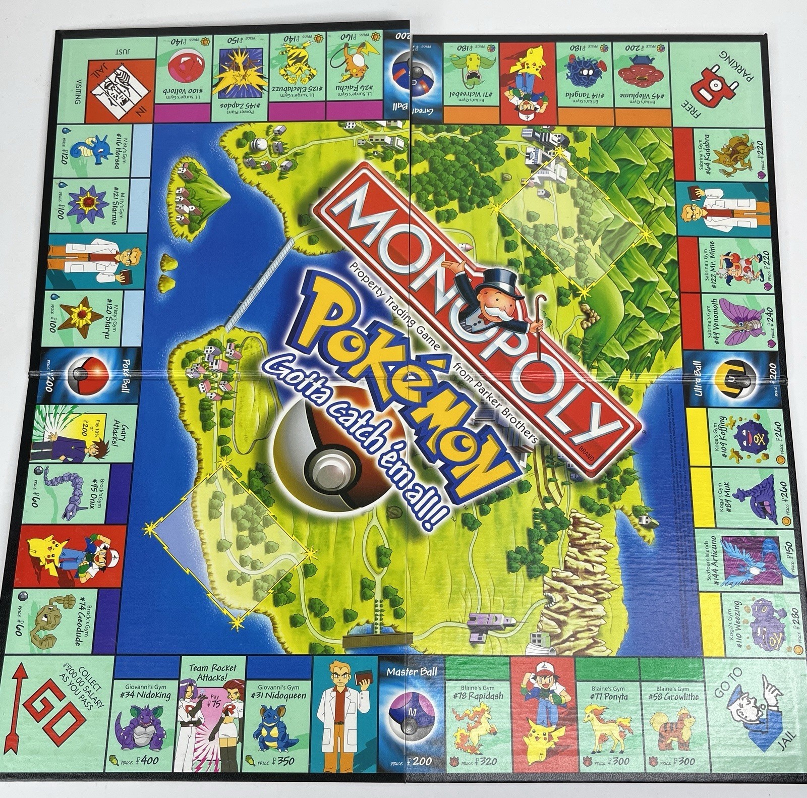 Monopoly POKEMON Gotta Catch em all Hasbro 1999 Game Board Only ...