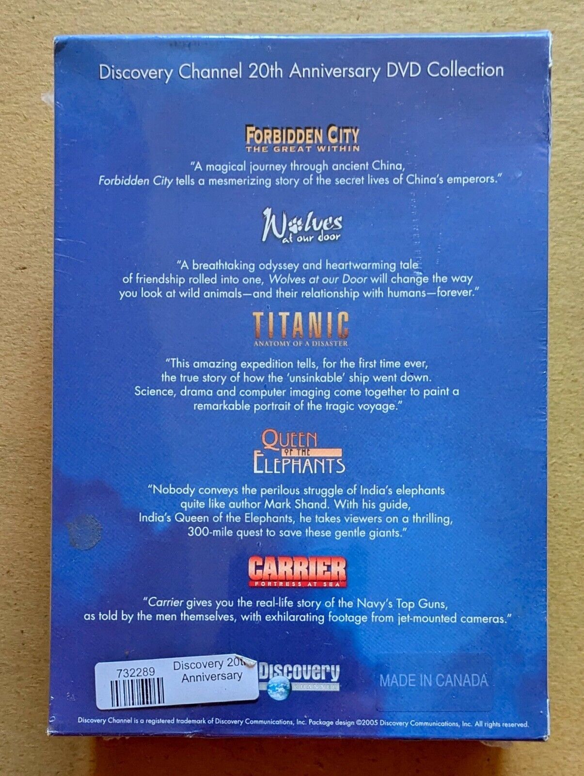 The Discovery Channel 20th Anniversary DVD Collection Titanic Elephants ...