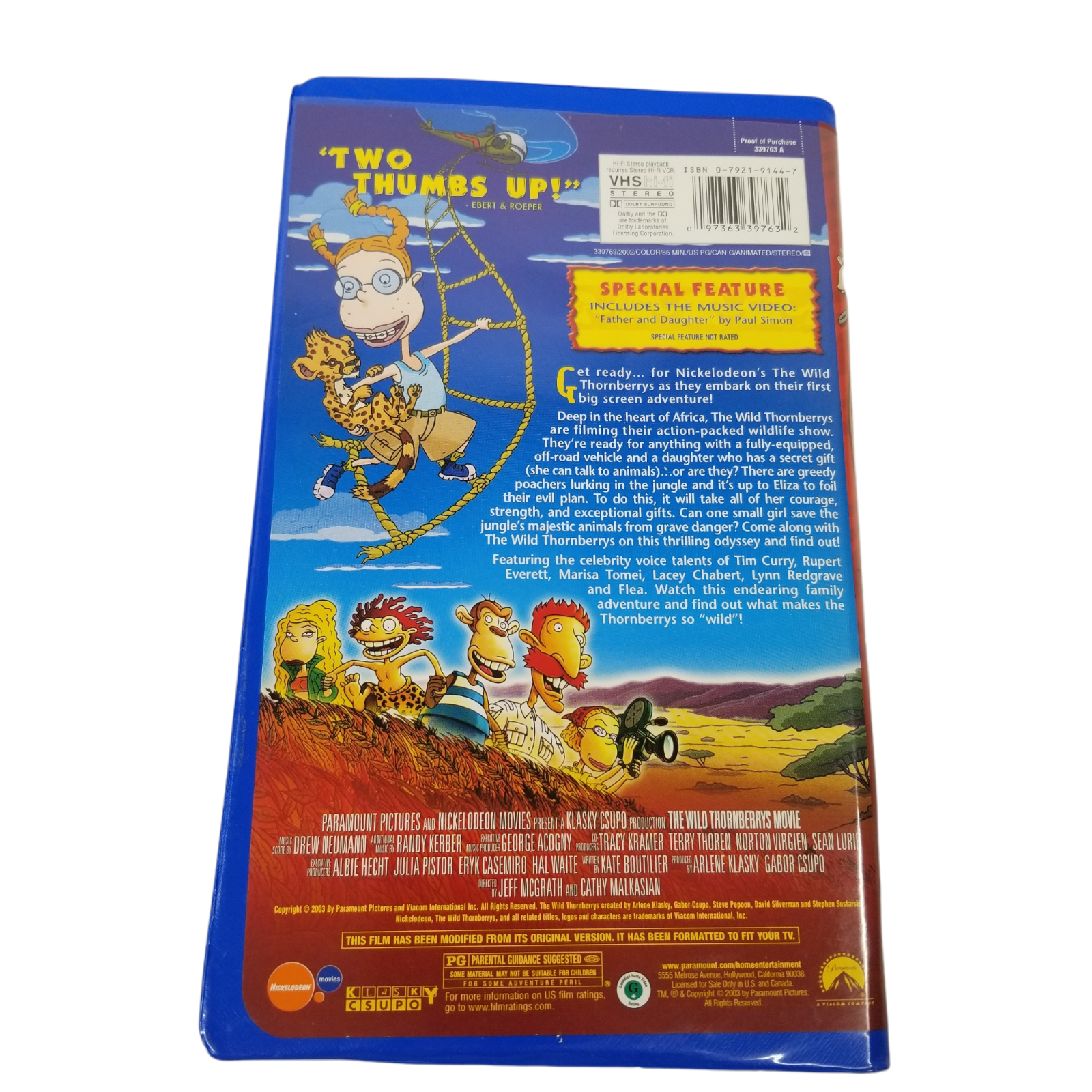 The Wild Thornberrys Movie (VHS 2003) Nickelodeon, Tim Curry, Rupert ...