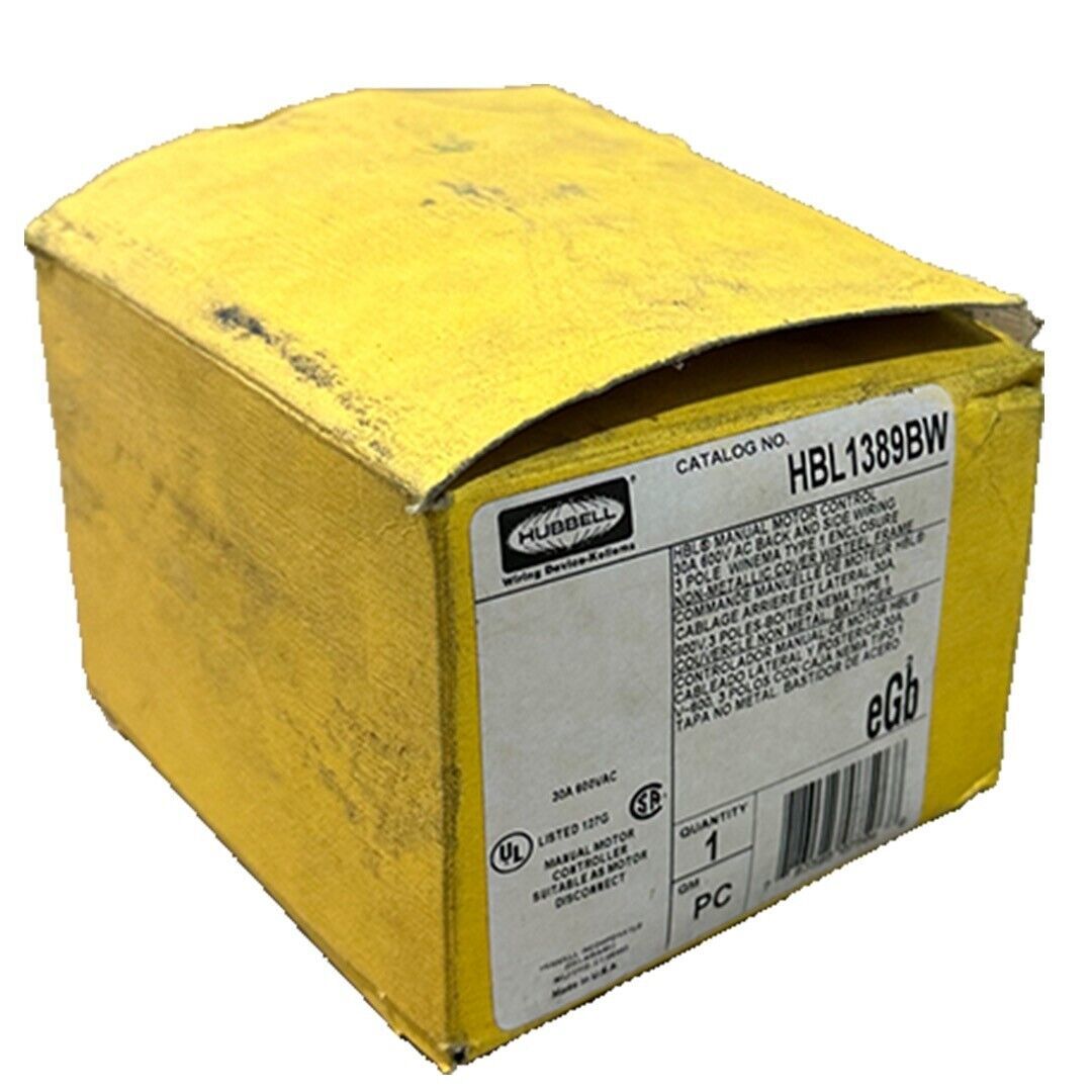 NEW HUBBELL HBL1389BW HBL MANUAL MOTOR CONTROL 30A 600V - Other ...