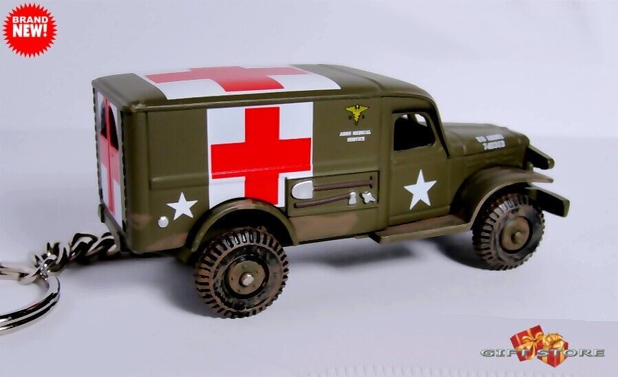 RARE KEYCHAIN DODGE WC54 MEDEVAC AMBULANCE WW2 KOREA MASH CUSTOM GREAT ...