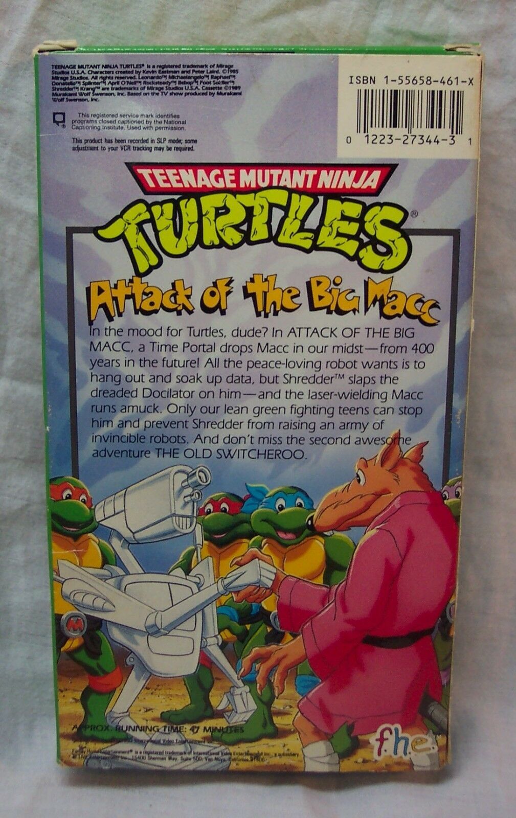 TEENAGE MUTANT NINJA TURTLES Attack of the Big Macc VHS VIDEO Cartoon ...