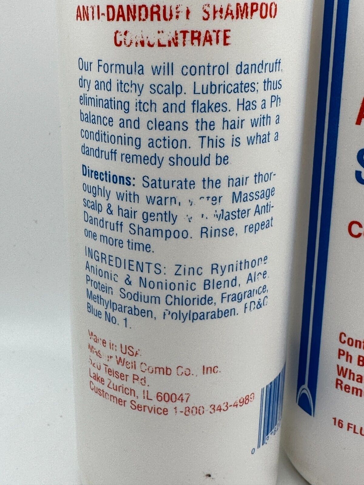 (2) Master Well Comb Anti Dandruff Shampoo Concentrate - 16 oz ...
