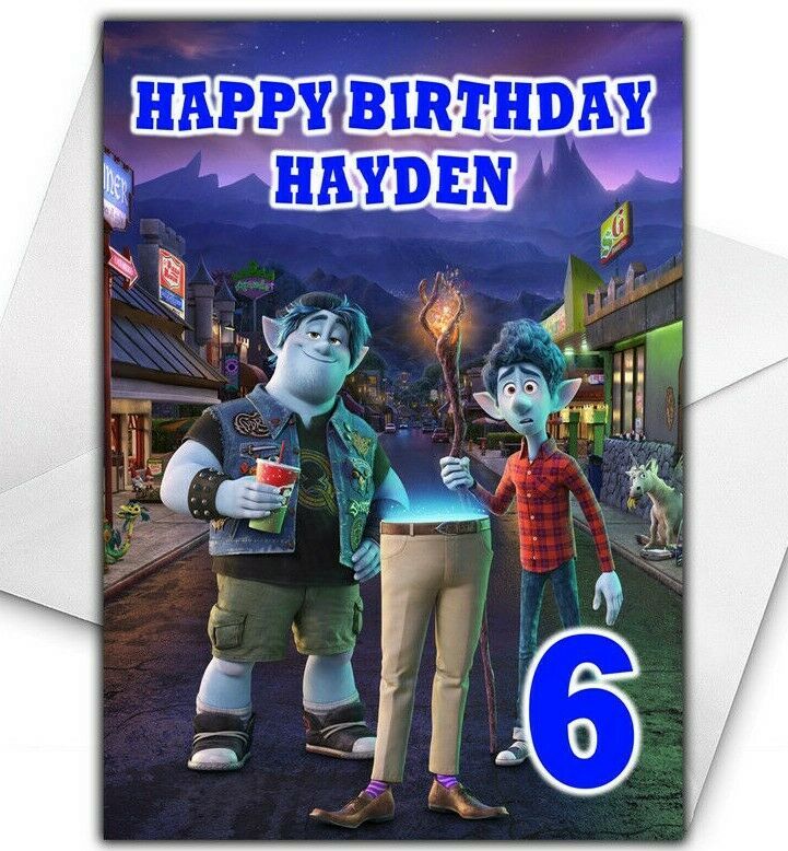DISNEY ONWARD Personalised Birthday Card - Large A5 - Disney Onward ...