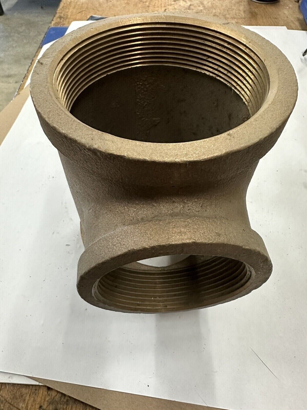 Brass Reducing Tee 4" x 4" x 3" Female NPT x Female NPT - Other ...