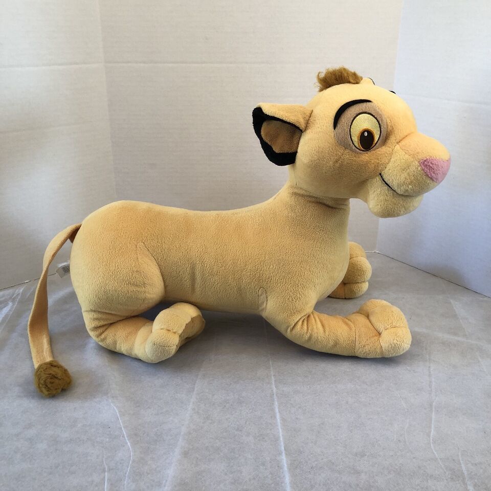 Simba Plush Stuffed Animal Disney The Lion King Large 2002 Hasbro 21 ...
