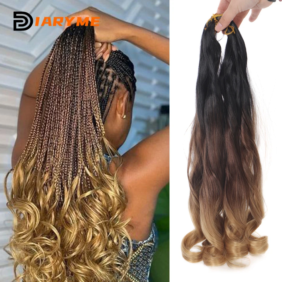 French Curls Brading Hair Synthetic Bouncy Braiding Hair Extensions 75g ...