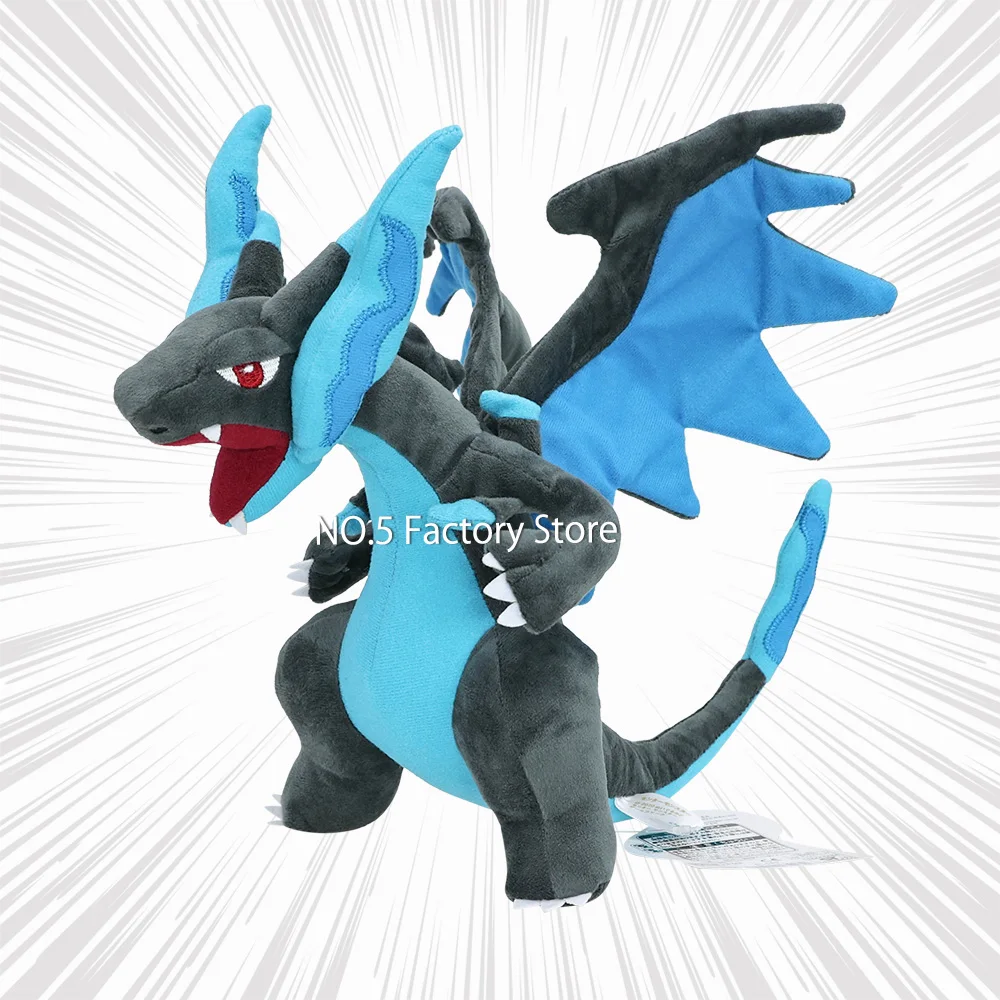 New Pokemon Evolution Mega Charizard X Plush Toys Super Charizard Blue ...