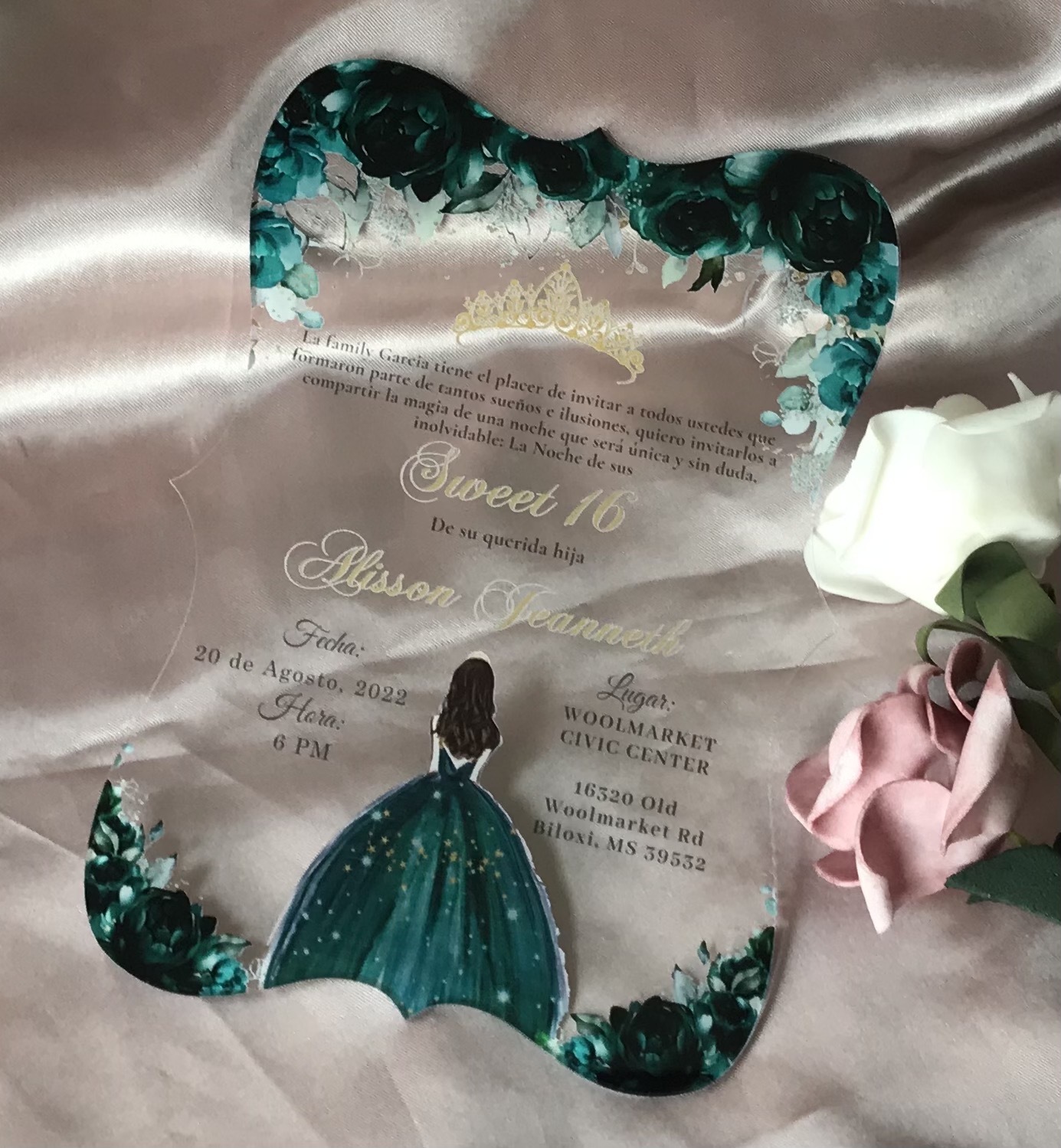 Custom Transparent Quinceanera Invitation,Acrylic Wedding Invitation ...