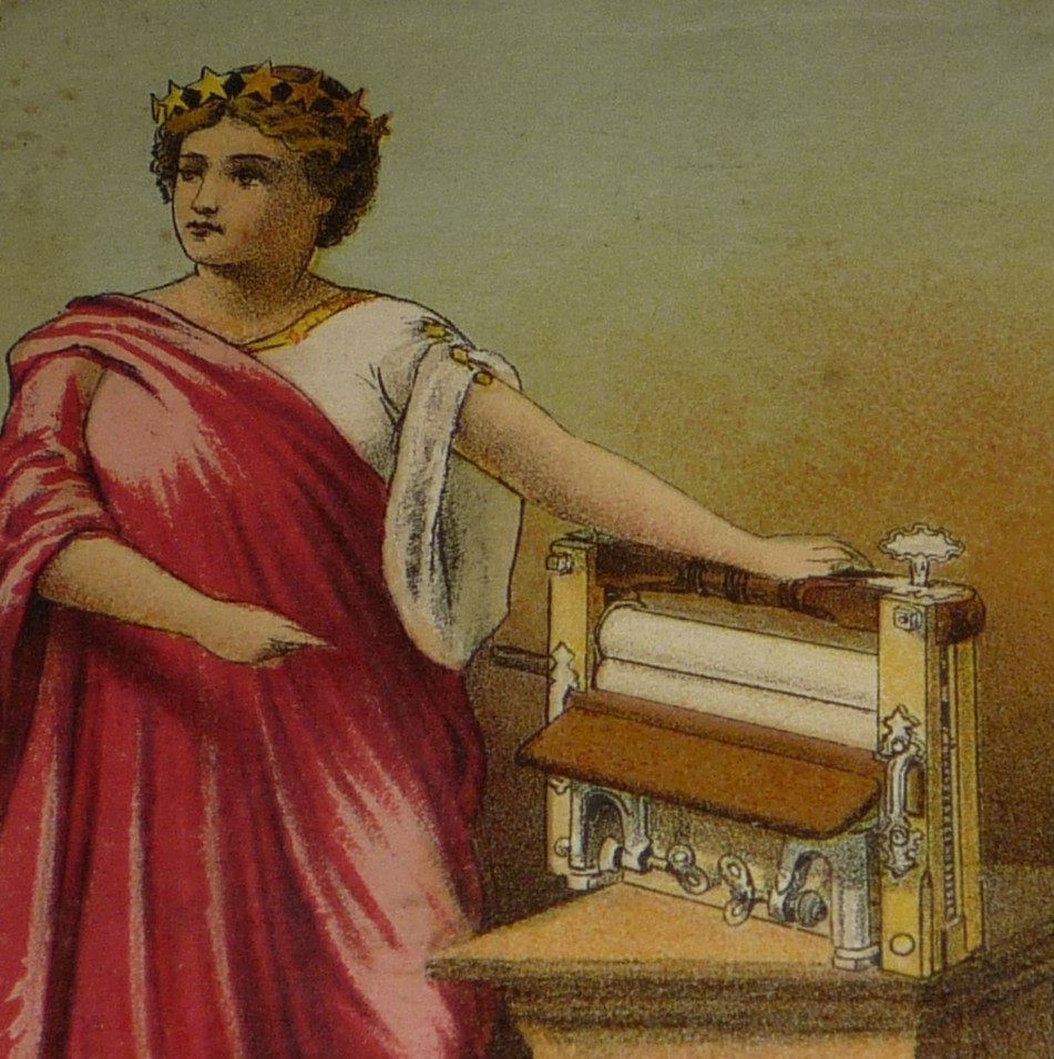 1800's Antique Victorian Keystone Wringer Trade Card W/ Lady Liberty ...