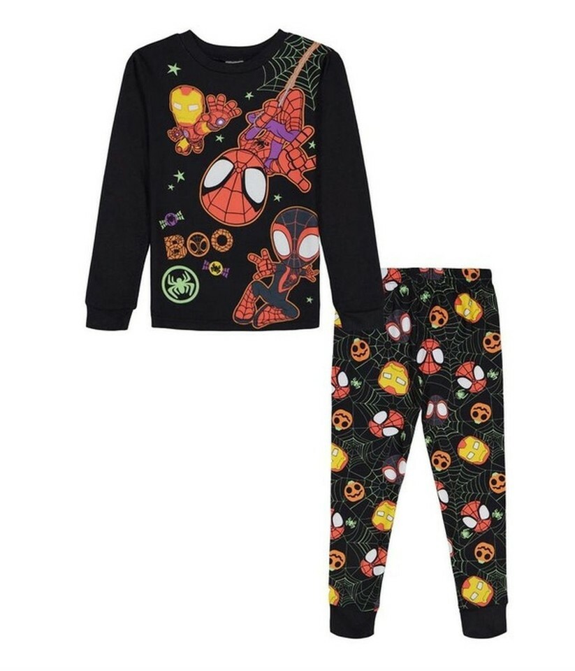 Spider-Man, Iron Man and Miles Amazing Friends Halloween Pajama Set ...