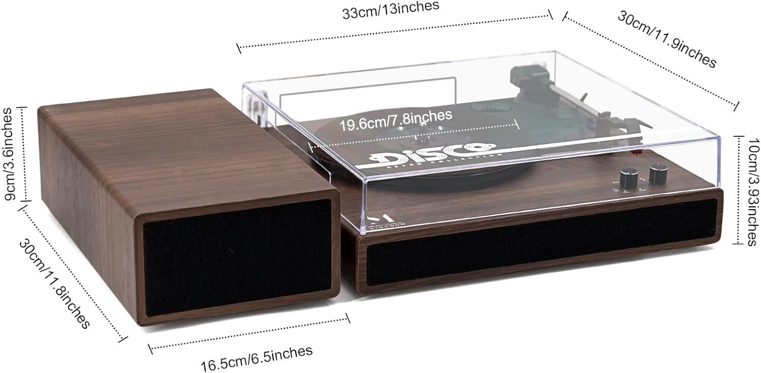 Mpk Bluetooth Turntable Player: 3-Speed Vintage Turntable, Hi-Fi ...