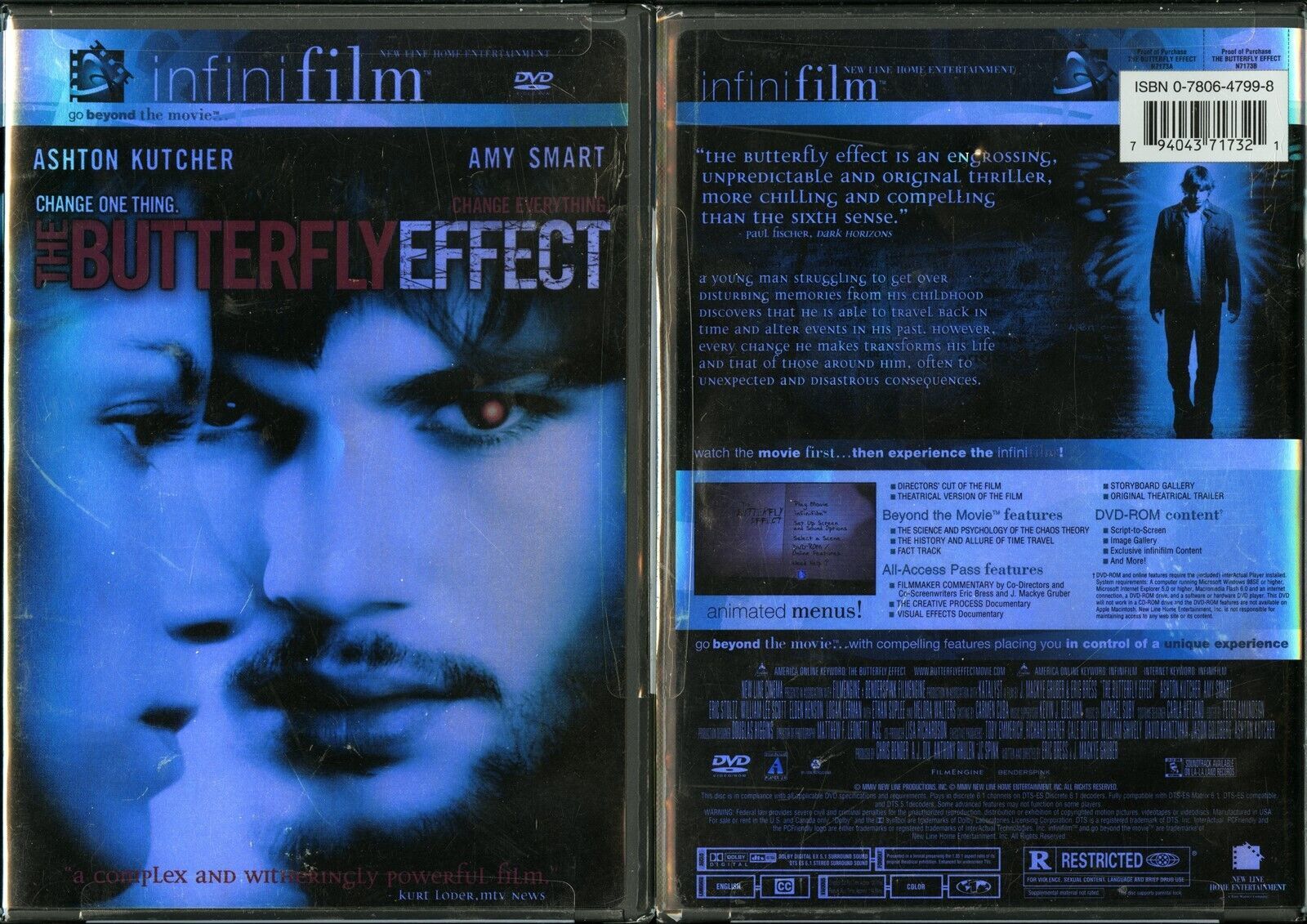 BUTTERFLY EFFECT DIRECTOR'S CUT WIDESCREEN DVD AMY SMART NEW LINE VIDEO ...