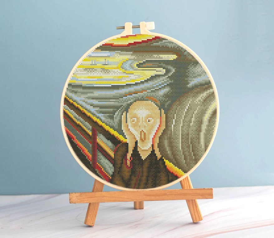 Scream cross stitch Munch Art pattern pdf - Munch Cross Stitch scream ...