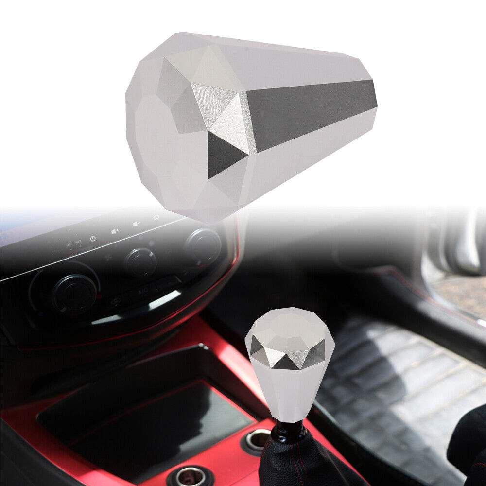 Universal Diamond Silver Aluminum Manual Car Gear Racing Shift Knob ...