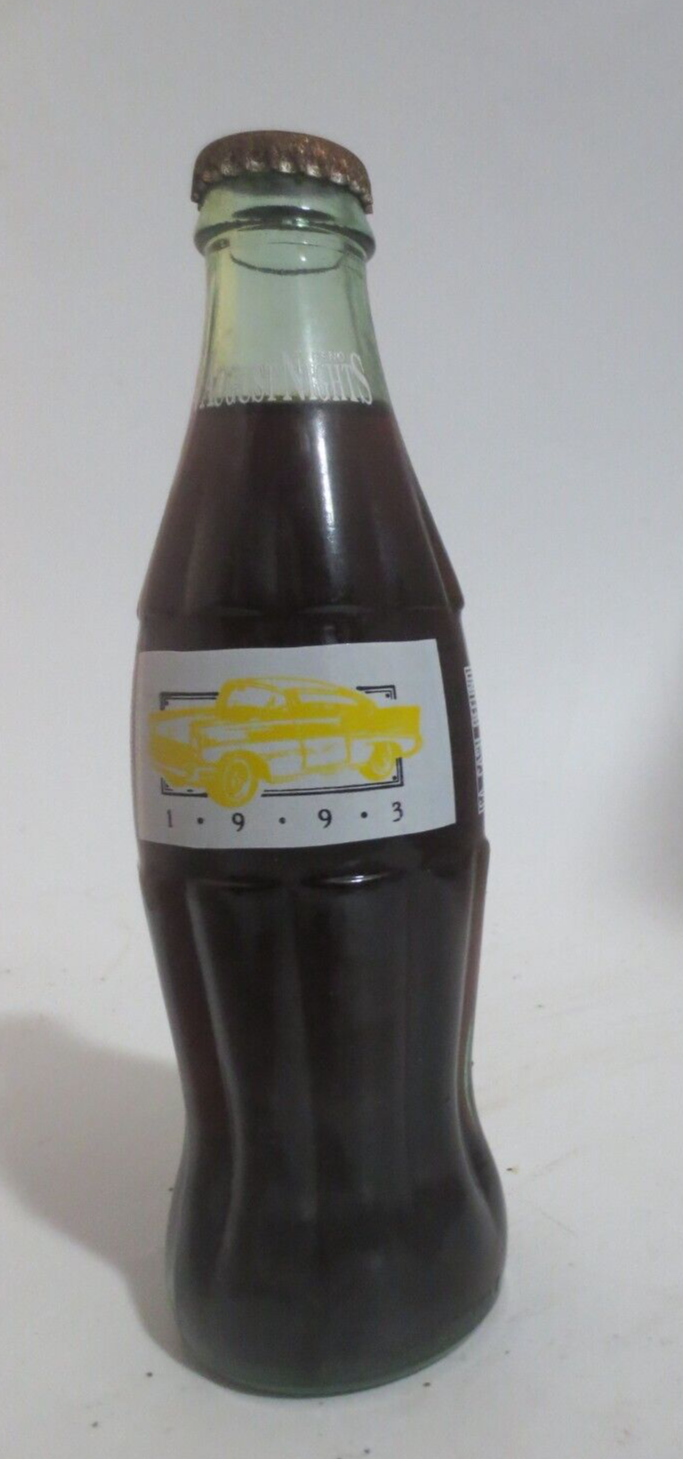 Coca-Cola Classic HOT AUGUST NIGHTS RENO YELLOW CHEVY 1993 Bottle 8 oz ...