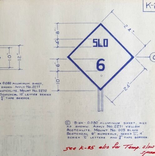 1979 Railroad Bangor Aroostook Speed Control Signs Blueprint K2 Trains ...