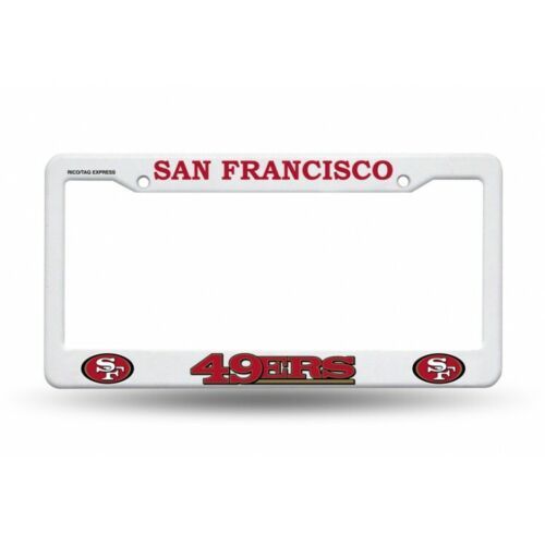 san francisco sf 49ers nfl football team logo white plastic license ...