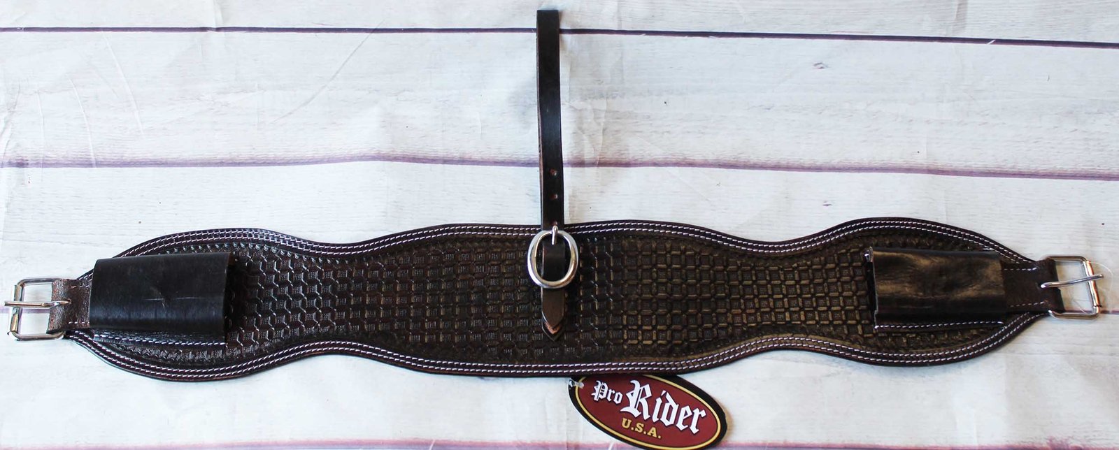 Horse Brown Oiled Thick Leather Back Cinch Girth Billets Horse Tack ...