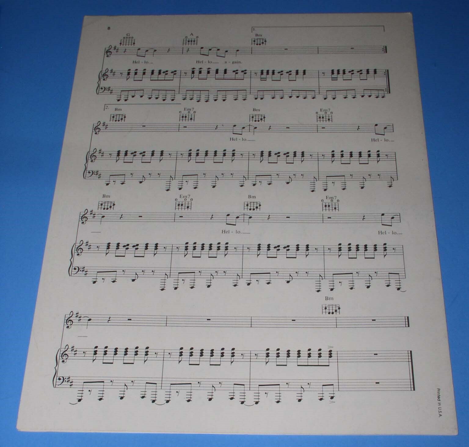 The Cars Ric Ocasek Sheet Music Vintage 1984 Hello Again - Vintage ...