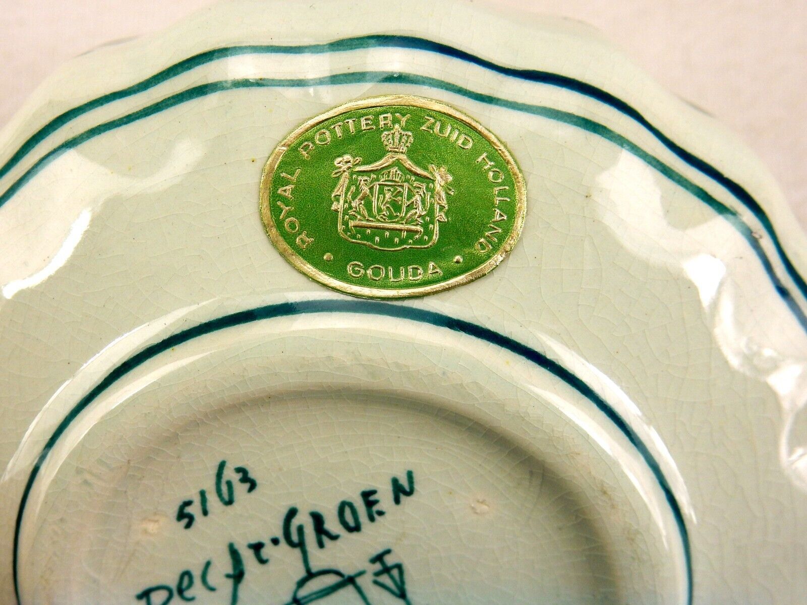 Royal Pottery Green Delft 4 1/2" Bowl, and 28 similar items
