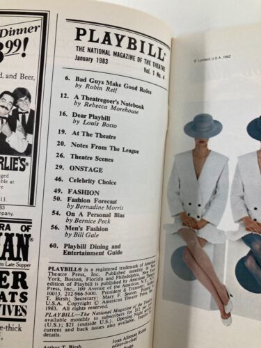 1983 Playbill Broadhurst Theater Amadeus David Dukes John Pankow ...