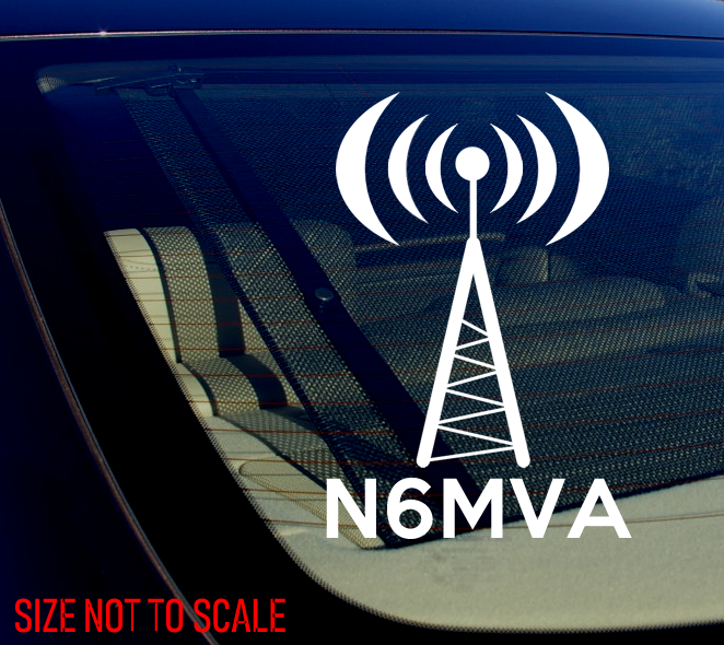 Custom Ham Amateur Radio Call Sign Antenna Vinyl Decal Sticker 7"x4.7 ...