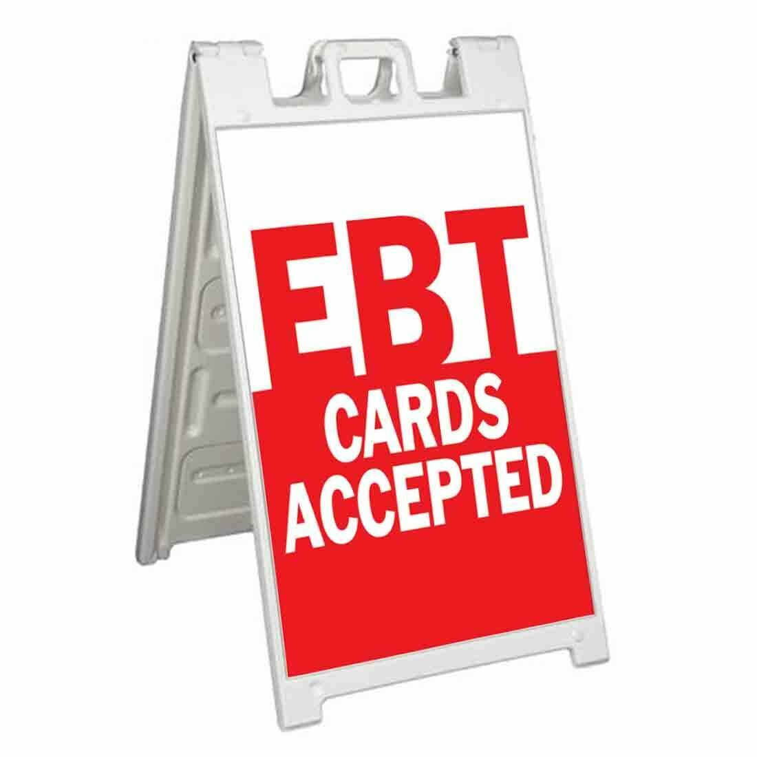 EBT CARDS ACCEPTED Signicade 24x36 Aframe Sidewalk Sign Banner Decal ...
