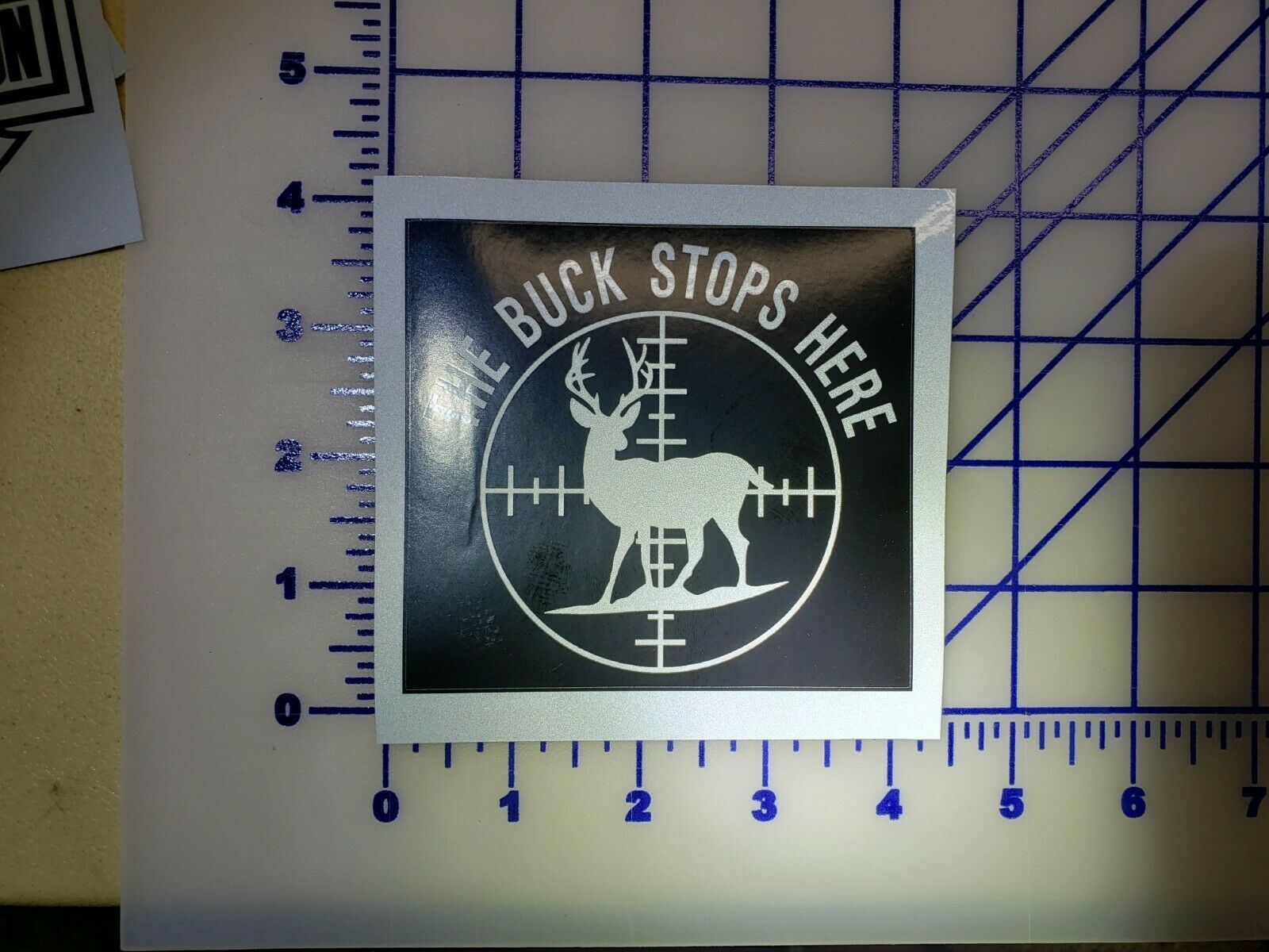 The buck stops here deer hunting shooting reticle Logo Vinyl Decal ...