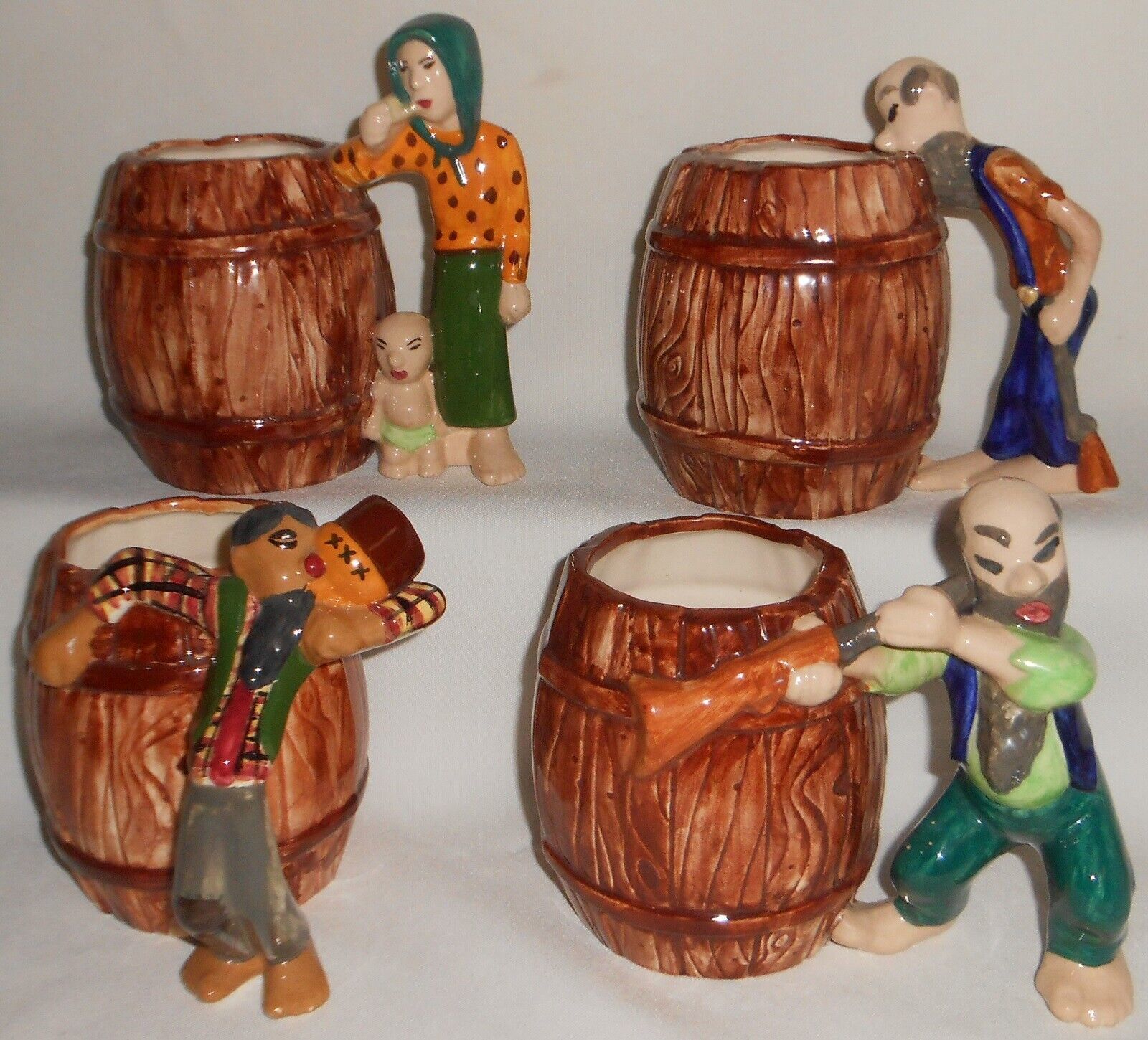 1949 Set (4) Duncan Ceramic Studio HILLBILLY MUGS Charles Houston ...