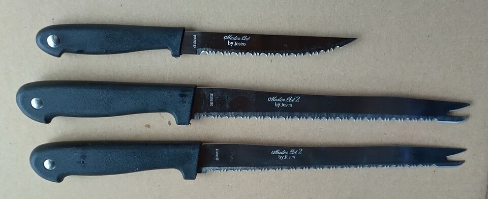 3 Stainless Steel Master Cut 2 Jesco Knives - Kitchen & Steak Knives