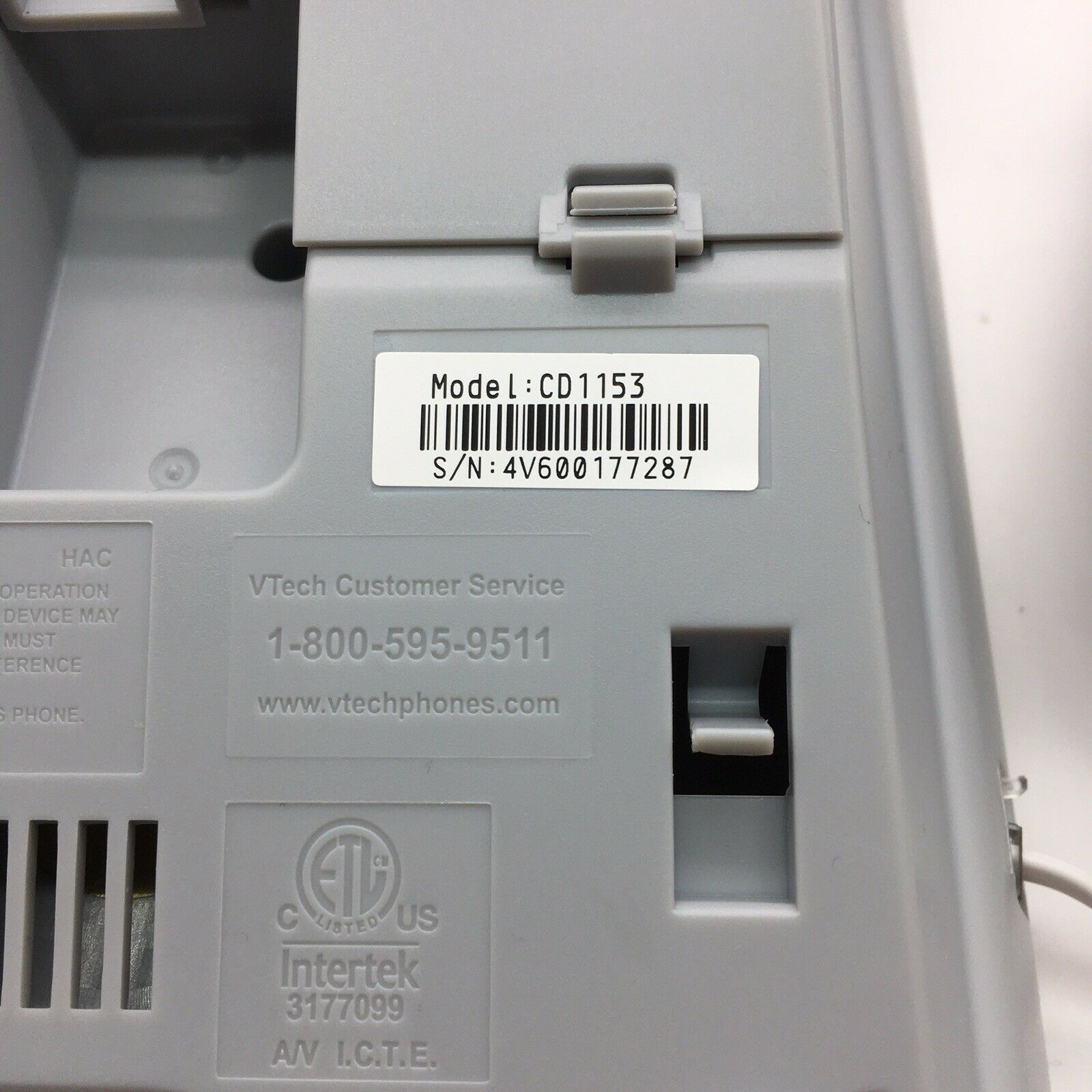 Vtech CD1153 Corded Speaker Telephone White with Caller ID Call Waiting ...