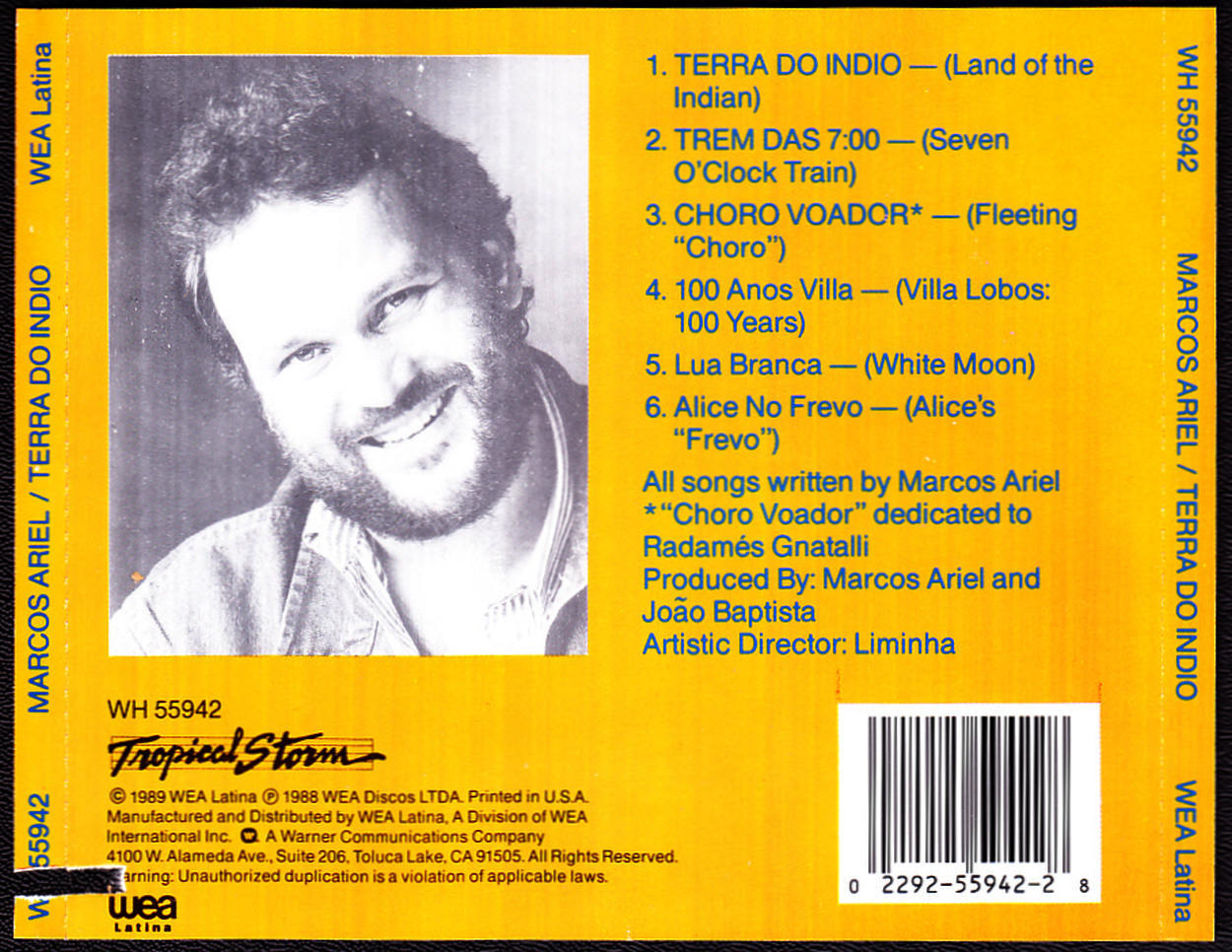 Marcos Ariel CD Terra Do Indio - Tropical Storm WH-55042 WEA Latina ...