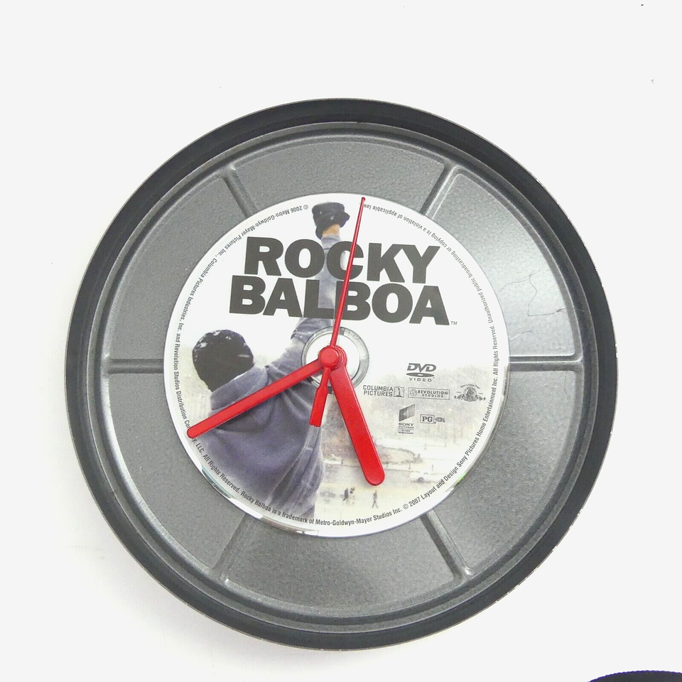 Rocky Balboa DVD Clock 7" Diameter DVD on Film Spool Case One of a Kind ...