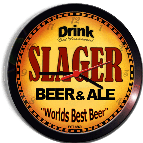 SLAGER BEER and ALE BREWERY CERVEZA WALL CLOCK - Clocks